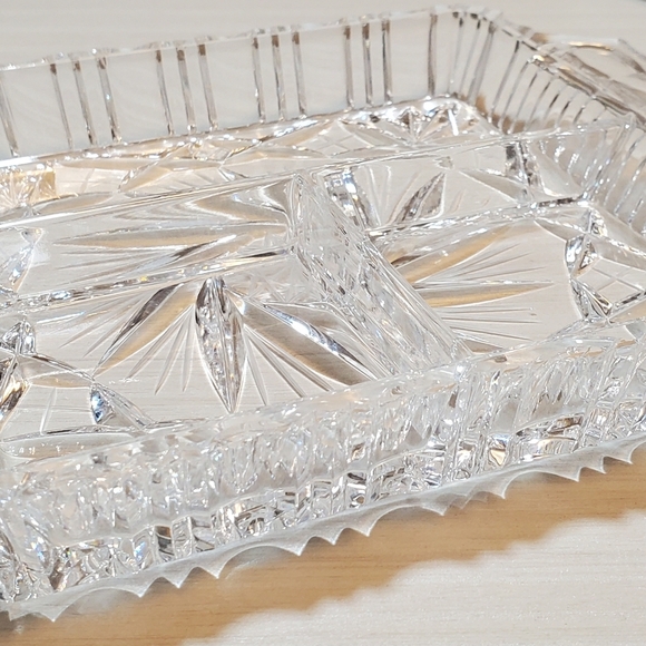 Imperlux | Dining | Vintage Imperlux Divided Glass Tray Pinwheel ...